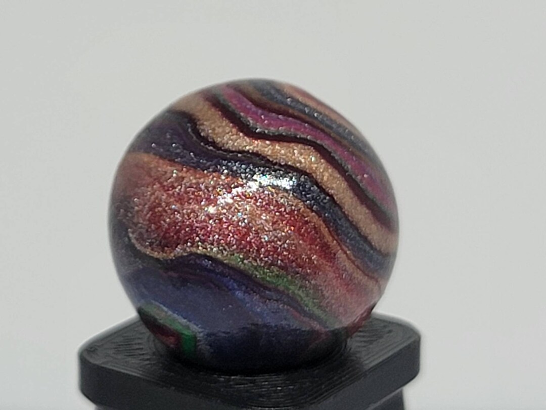 Handmade Clay Marble .68" Bahama Gold Swirl - Collectible Handmade ...
