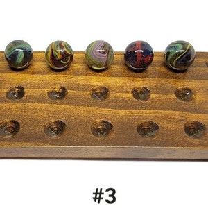 Wooden Marble Display Holds 21 Marbles up to 3/4" Marbles or Spheres ...