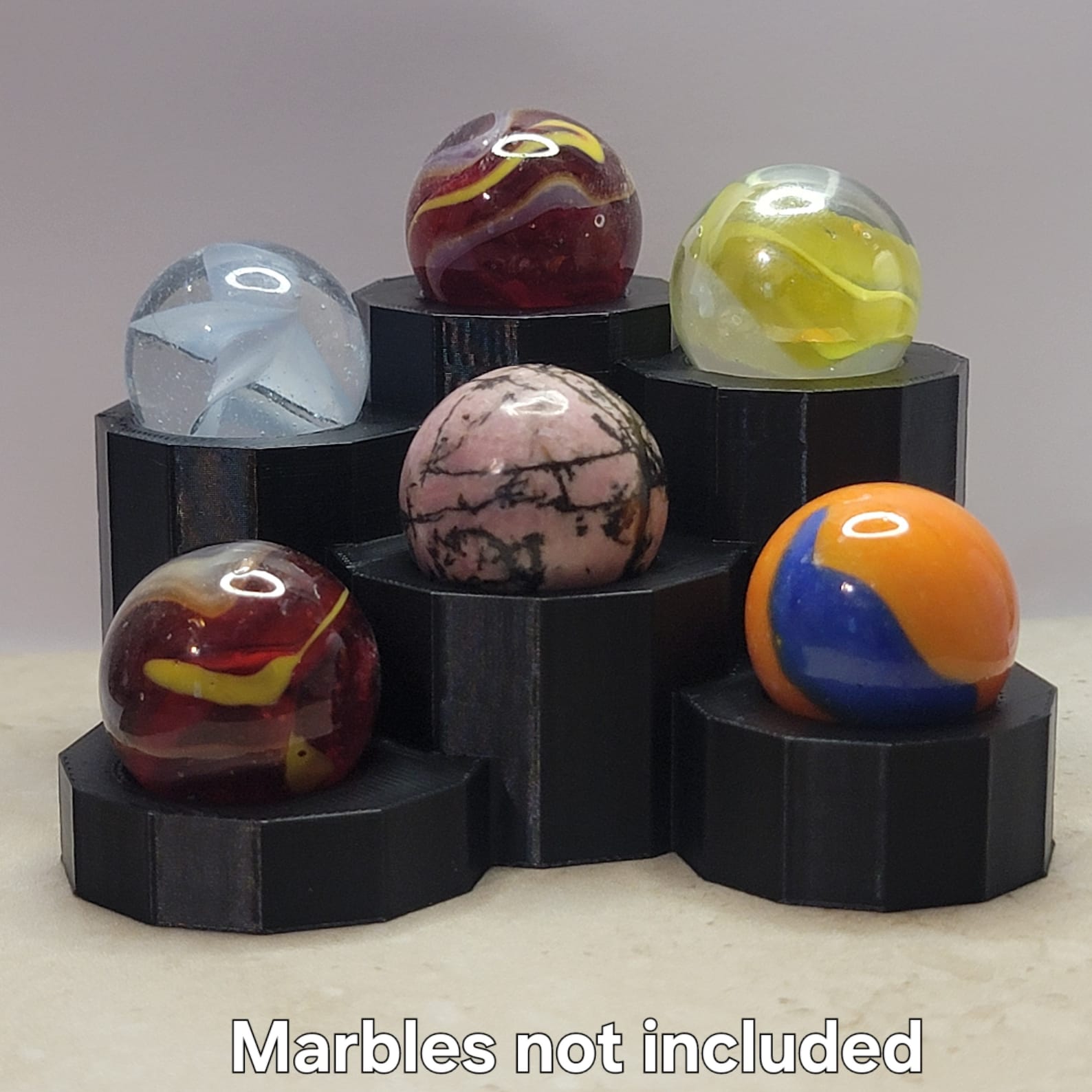 Black Multi Tier Marble Display for 1" Marbles Sphere Holder * Display ...
