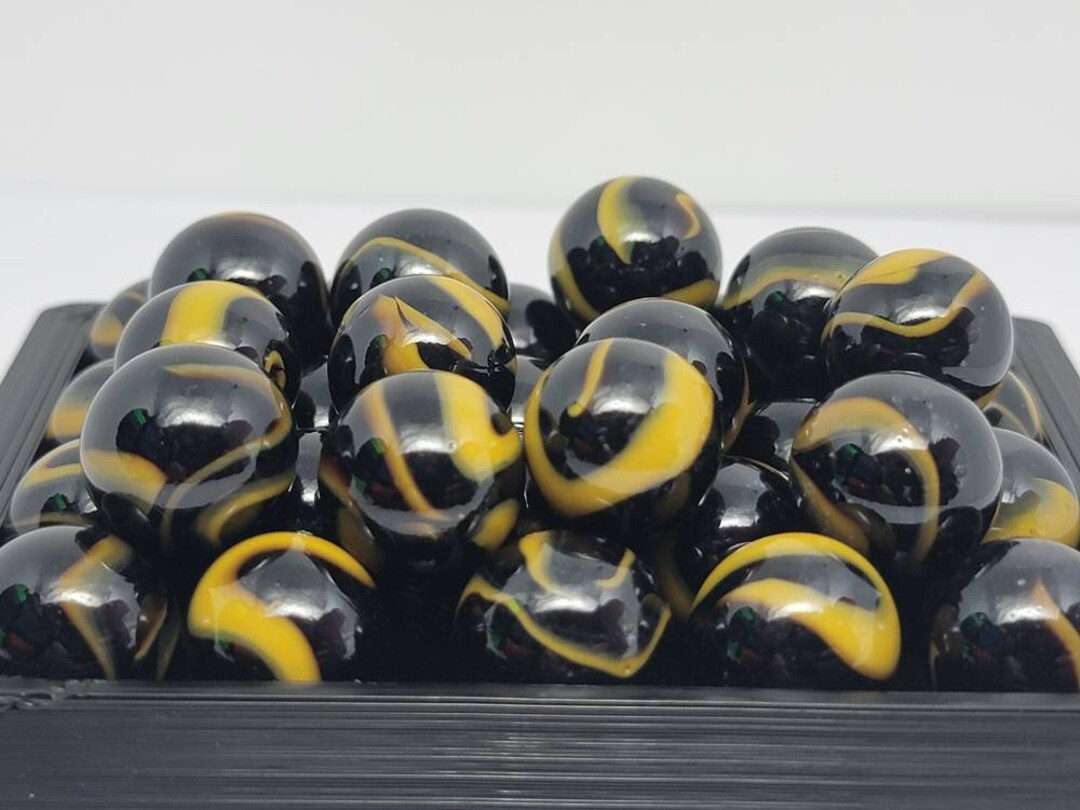 Pack of 10 Mega Marbles Poison Dart Frog Player Marbles 5/8" Black With ...