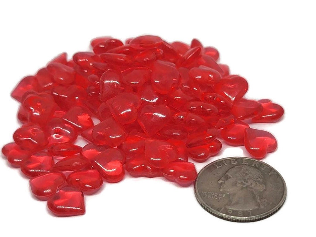 Pack of Hearts Red Pink or Blue Acrylic Game Board Piece Health and ...