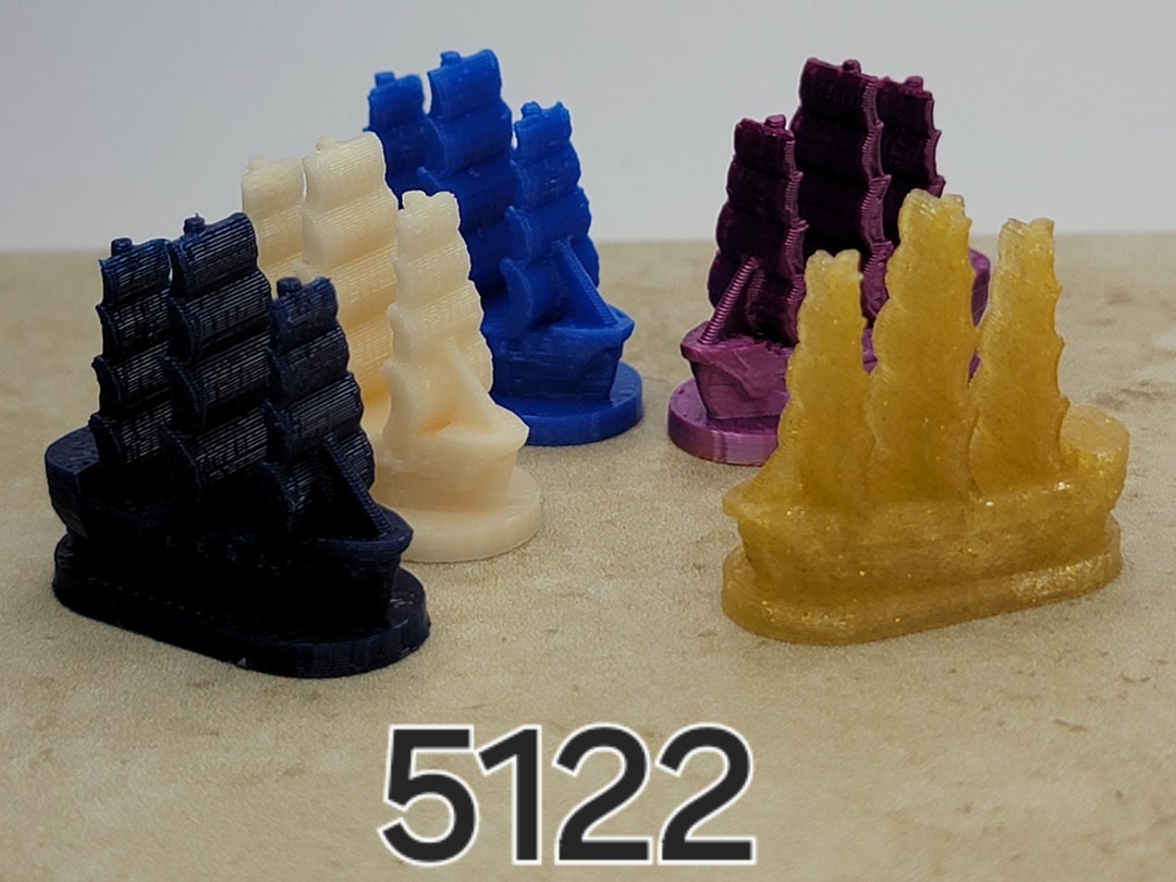 Pirate Ship Pack of 5 Color Choice Token Game Pieces for Board Games ...