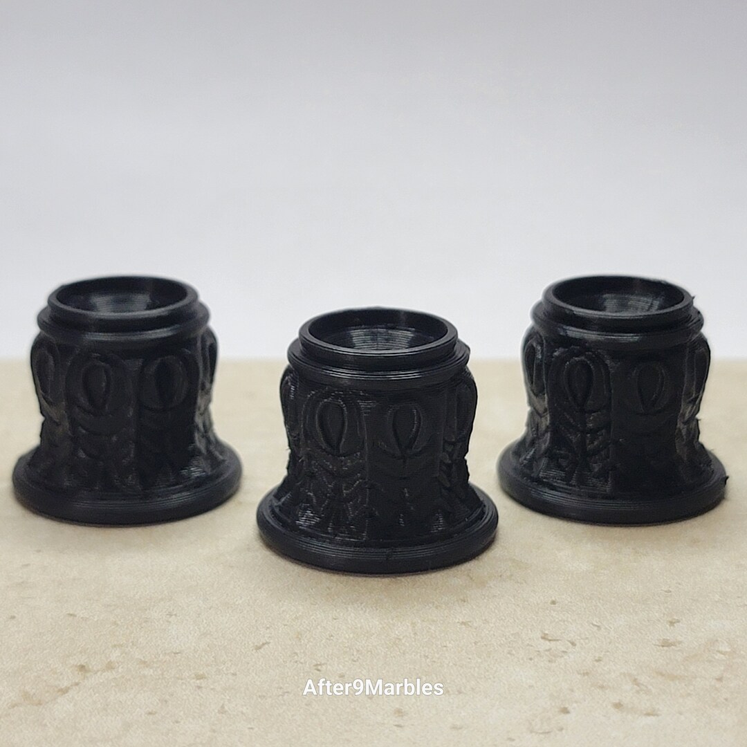 Pack of 3 Black Fancy Marble Displays for 5/8" to 1" Marbles Sphere ...