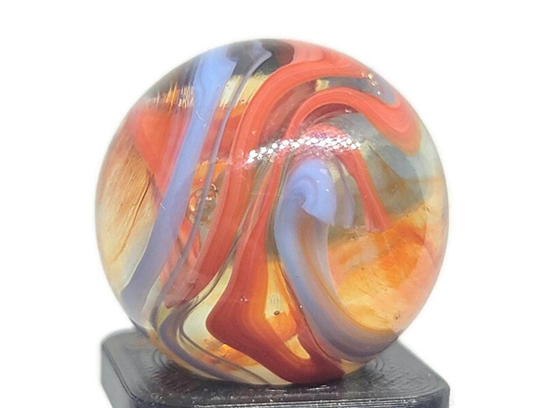 Red and Blue Translucent Swirl Glass Marble 18mm Collectible Glass Game ...