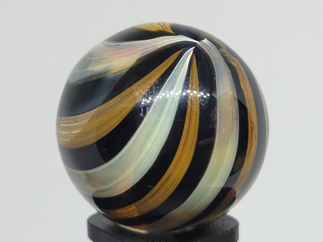 Gold Bee Swirl Marble 1.1" 25mm Collectible Glass Collecting and ...