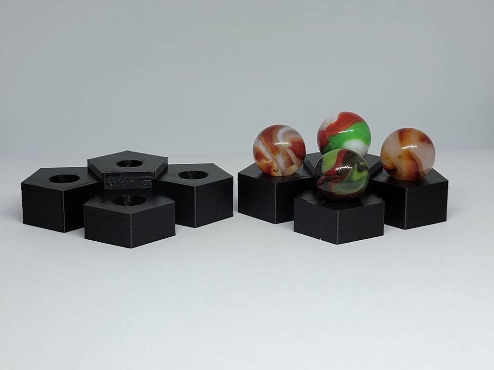 Set of 2 Marble Displays Multi Tier Hold 4 Marbles Each 5/8" to 3/4 ...