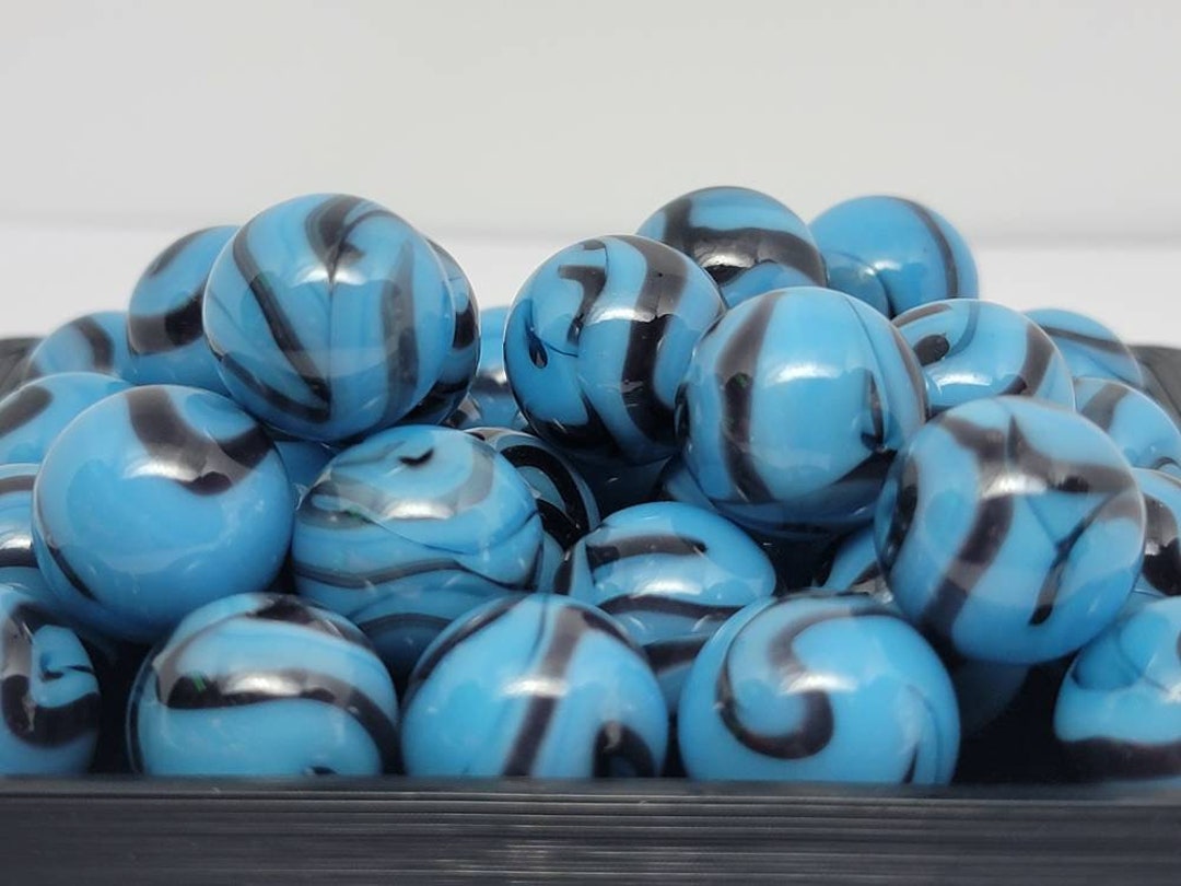 Pack of 10 Mega Marbles Brontosaurus Player Marbles 5/8" Sky Blue With ...