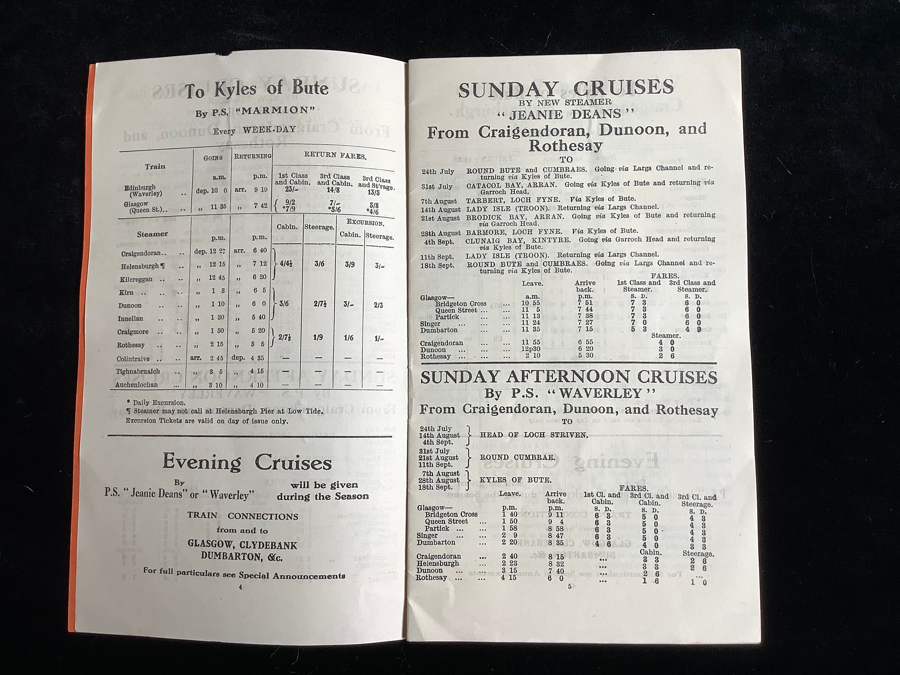 Original 1932 LNER Timetable Guide Book - Clyde Coast via Craigendoran ...