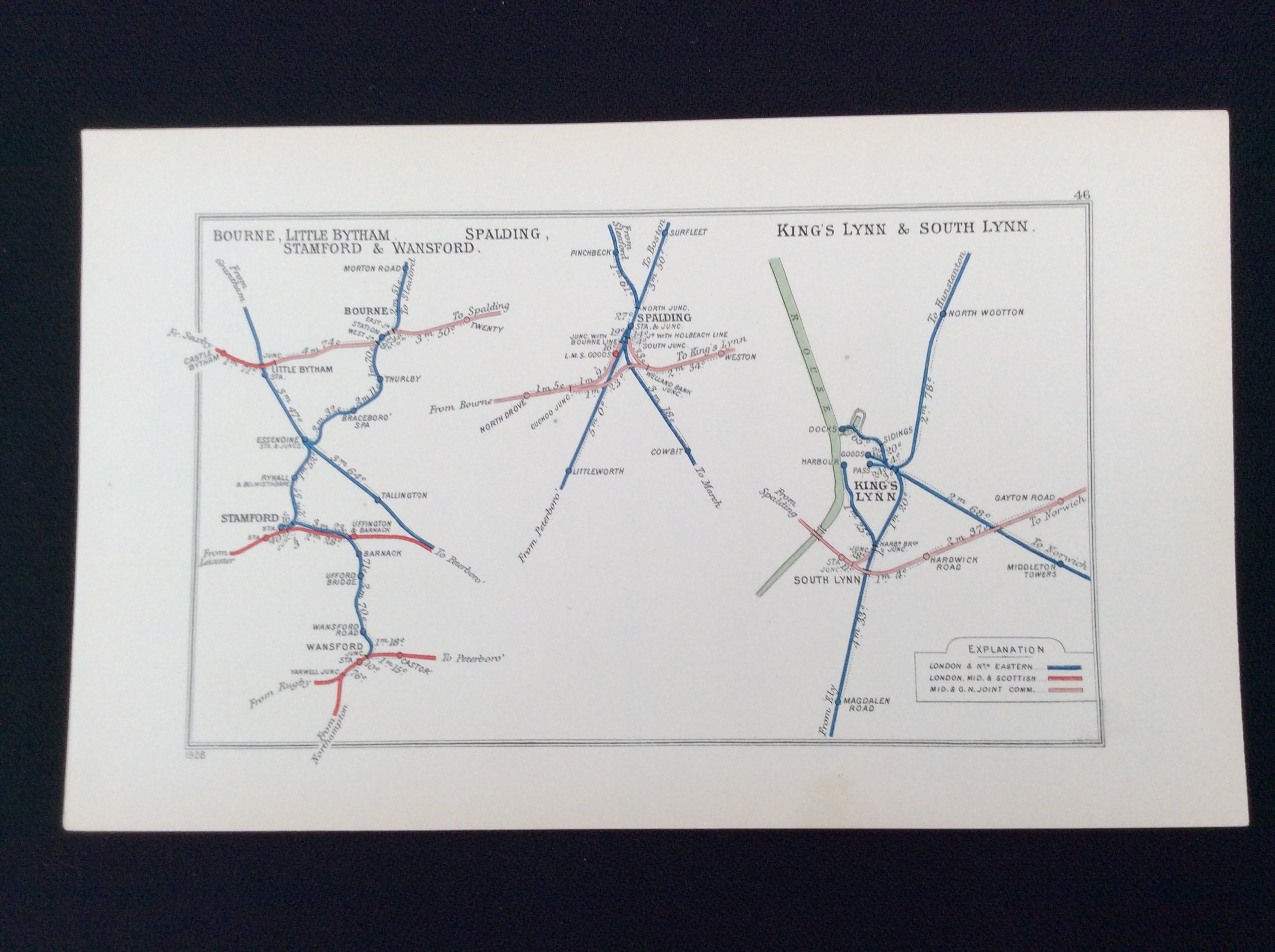 Memorabilia Collectibles 1928 Railway Map Stamford Spalding Kings Lynn ...