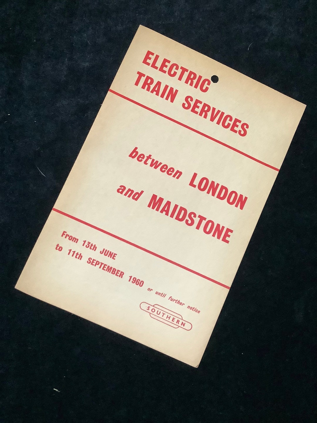 Original British Railways Handbill 1960 - London to Maidstone - Etsy