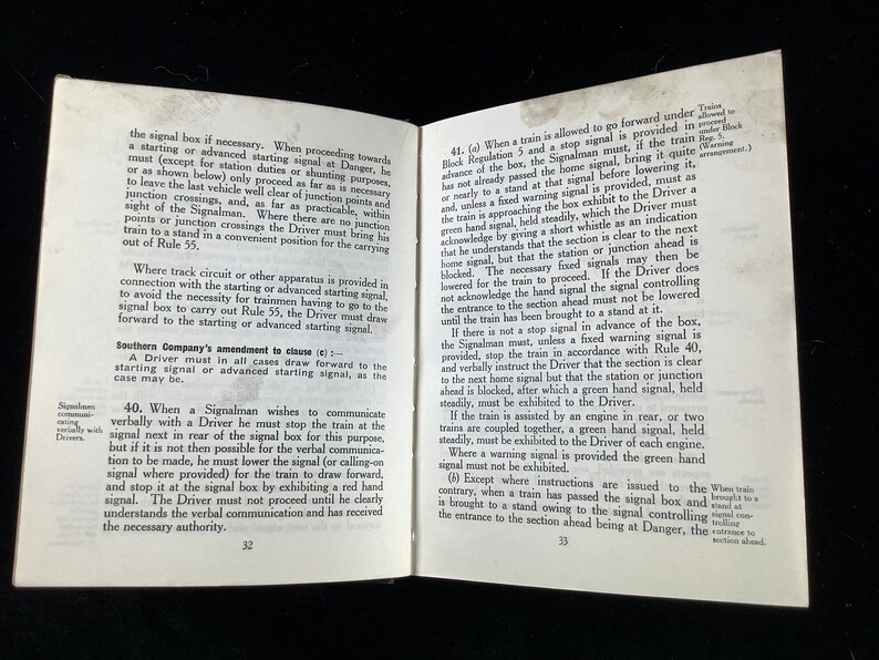 Original LNER Railway Rule Book 1933 Staff Publication - Etsy