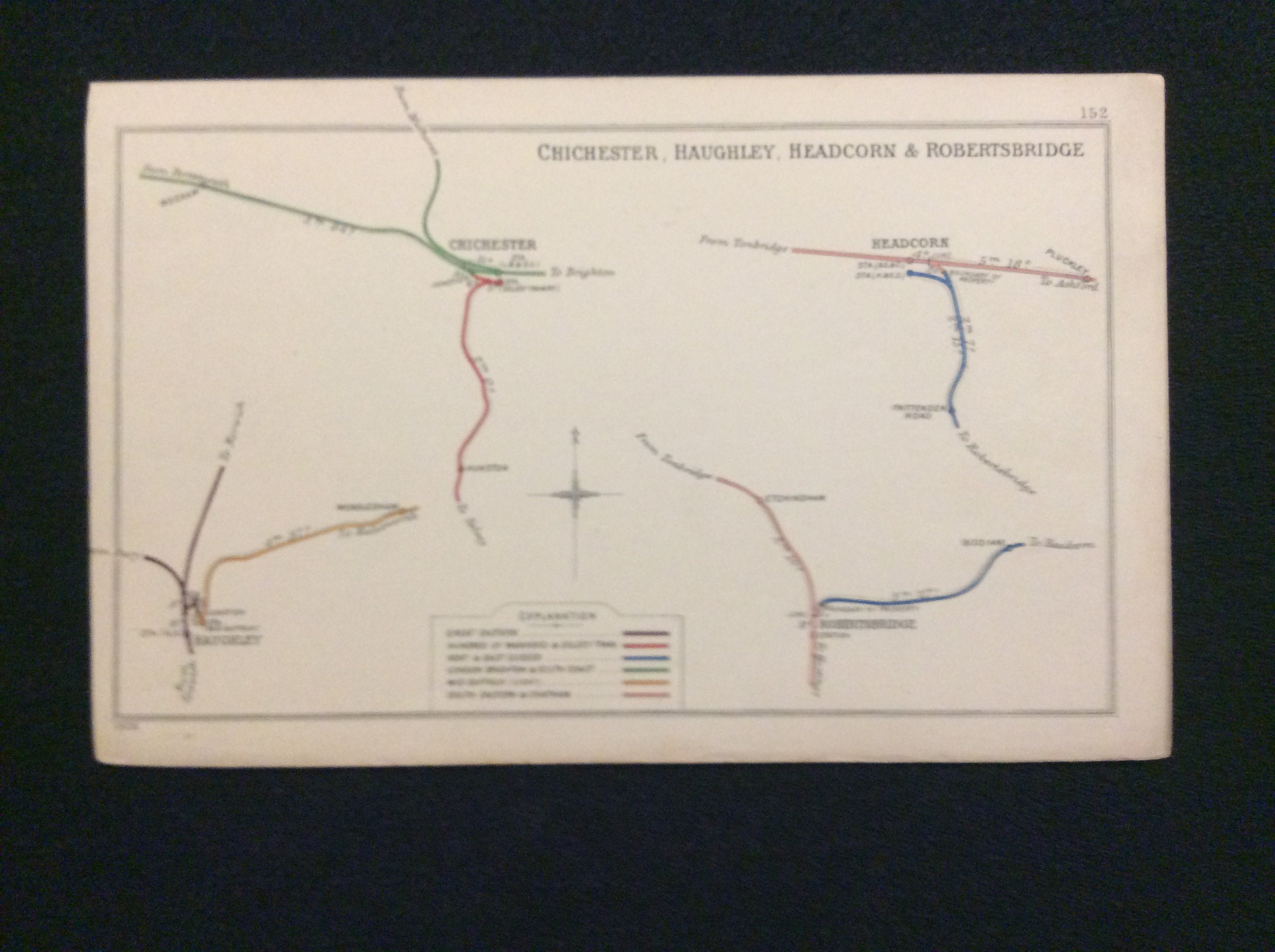 1904 Railway Map Chichester Headcorn Robertsbridge Junction - Etsy UK