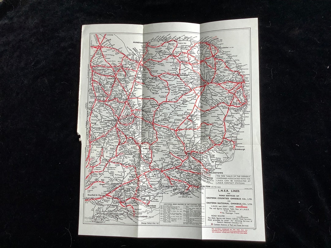 LNER London North Eastern Railway Eastern Counties Route Diagram ...