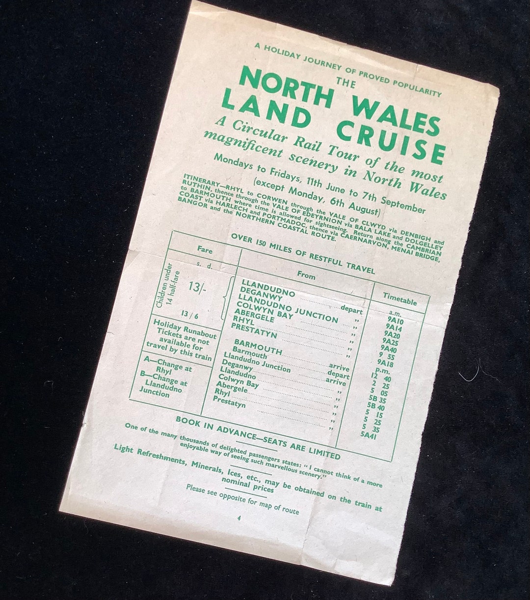 Original British Railways Handbill 1950s Cambrian Radio & North Wales ...