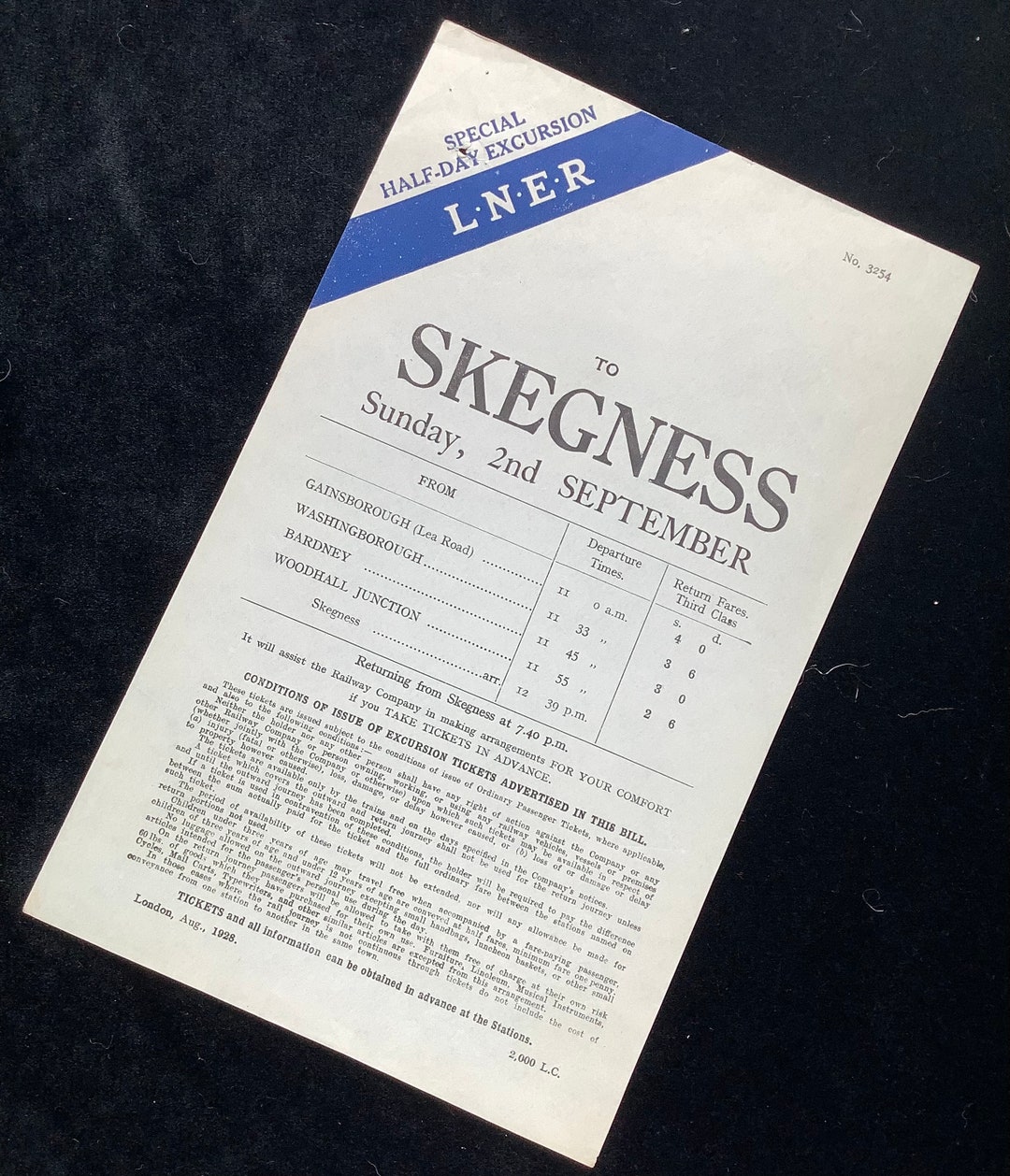 Original LNER Railways Handbill 1928 Skegness From Gainsborough ...