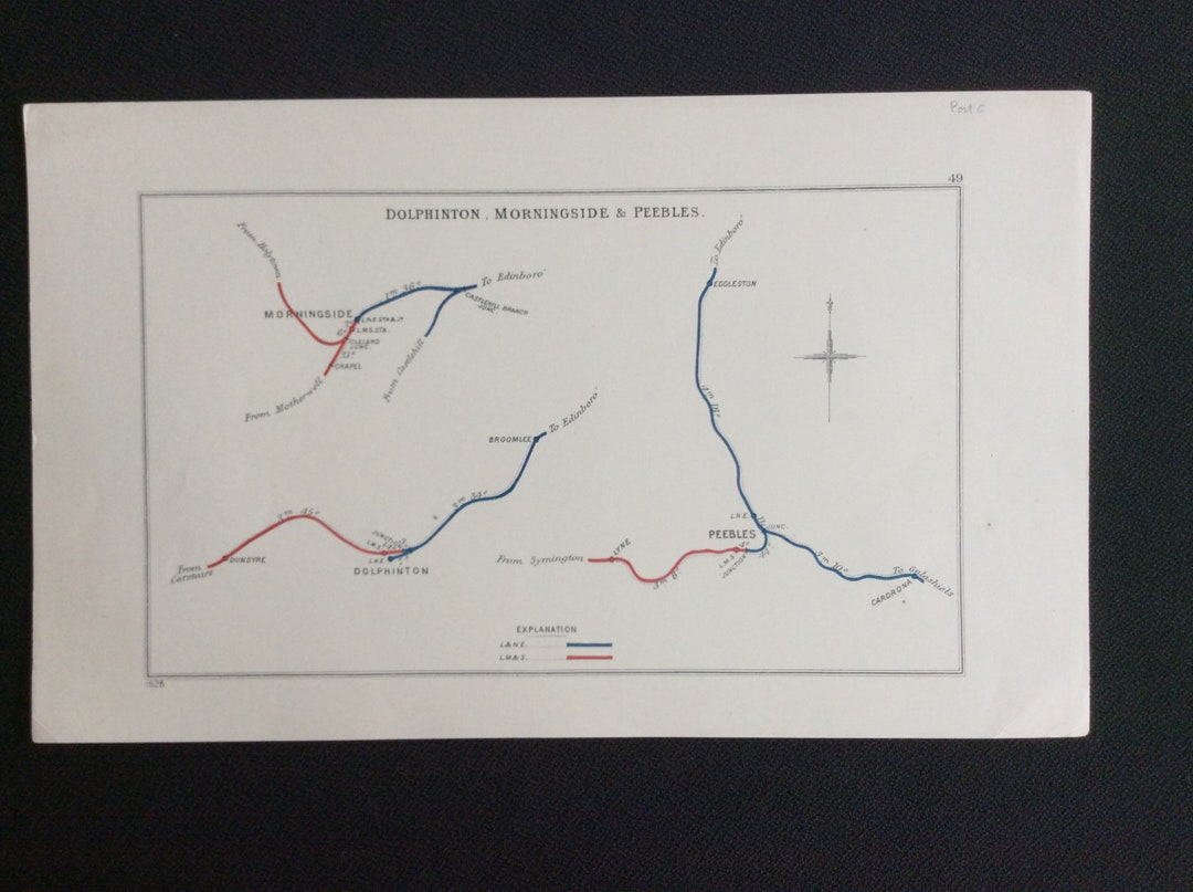 1928 Railway Map Dolphinton Morningside Peebles Junction Diagram ...