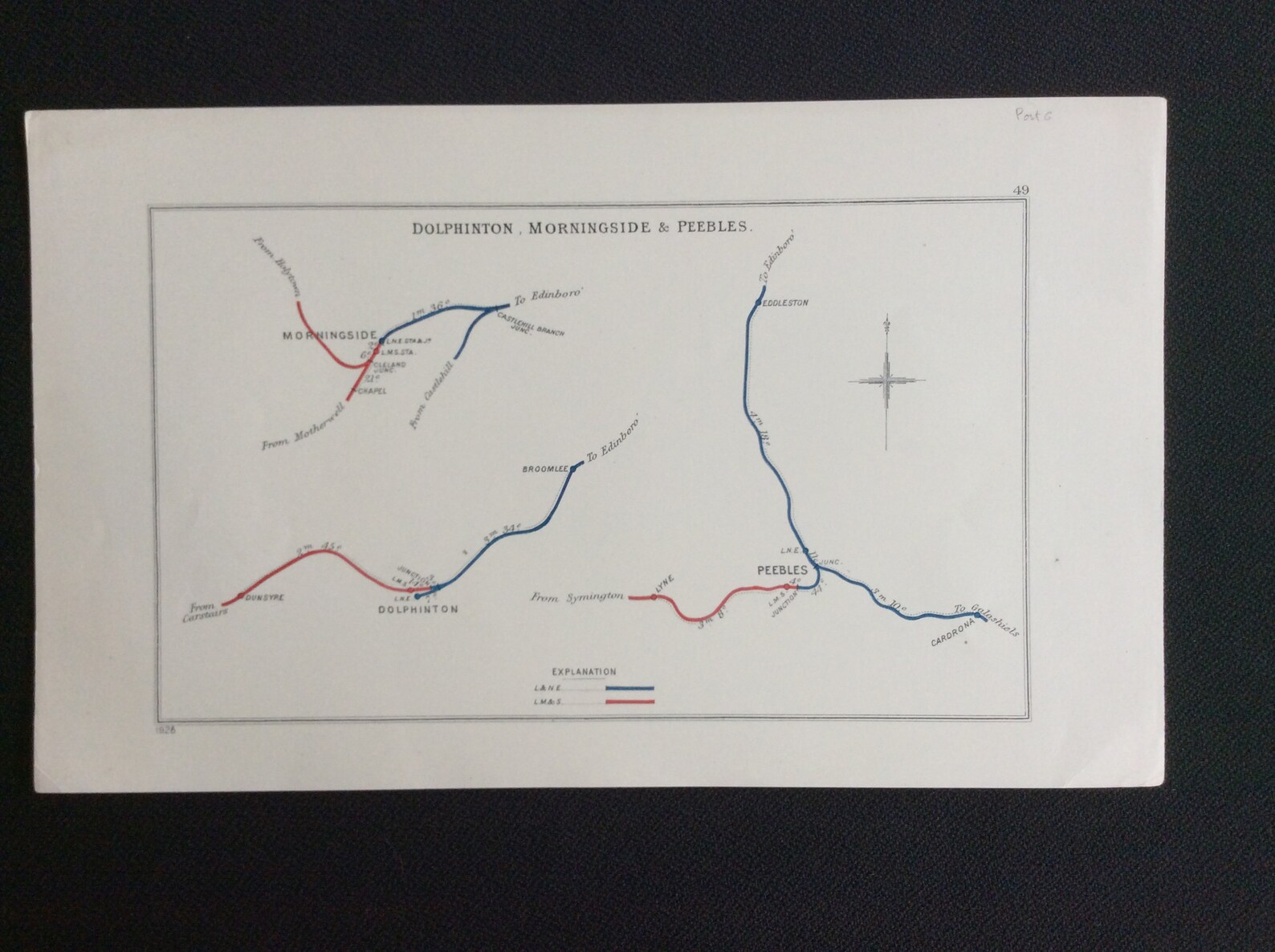 1928 Railway Map Dolphinton Morningside Peebles Junction Diagram ...