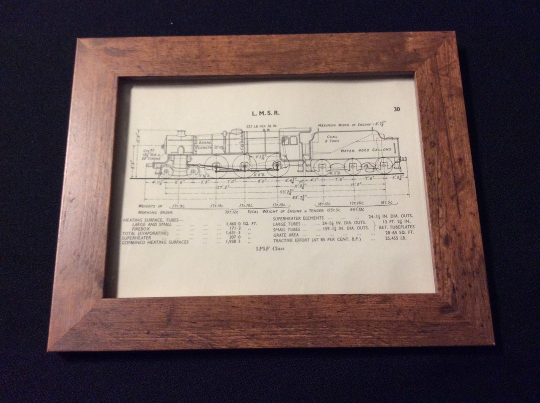 Vintage LMS Railway 5P5F Class Locomotive Picture Steam Loco Diagram - Etsy
