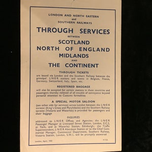 Original LNER Railways Handbill 1935 Cross London Motor Saloon ...