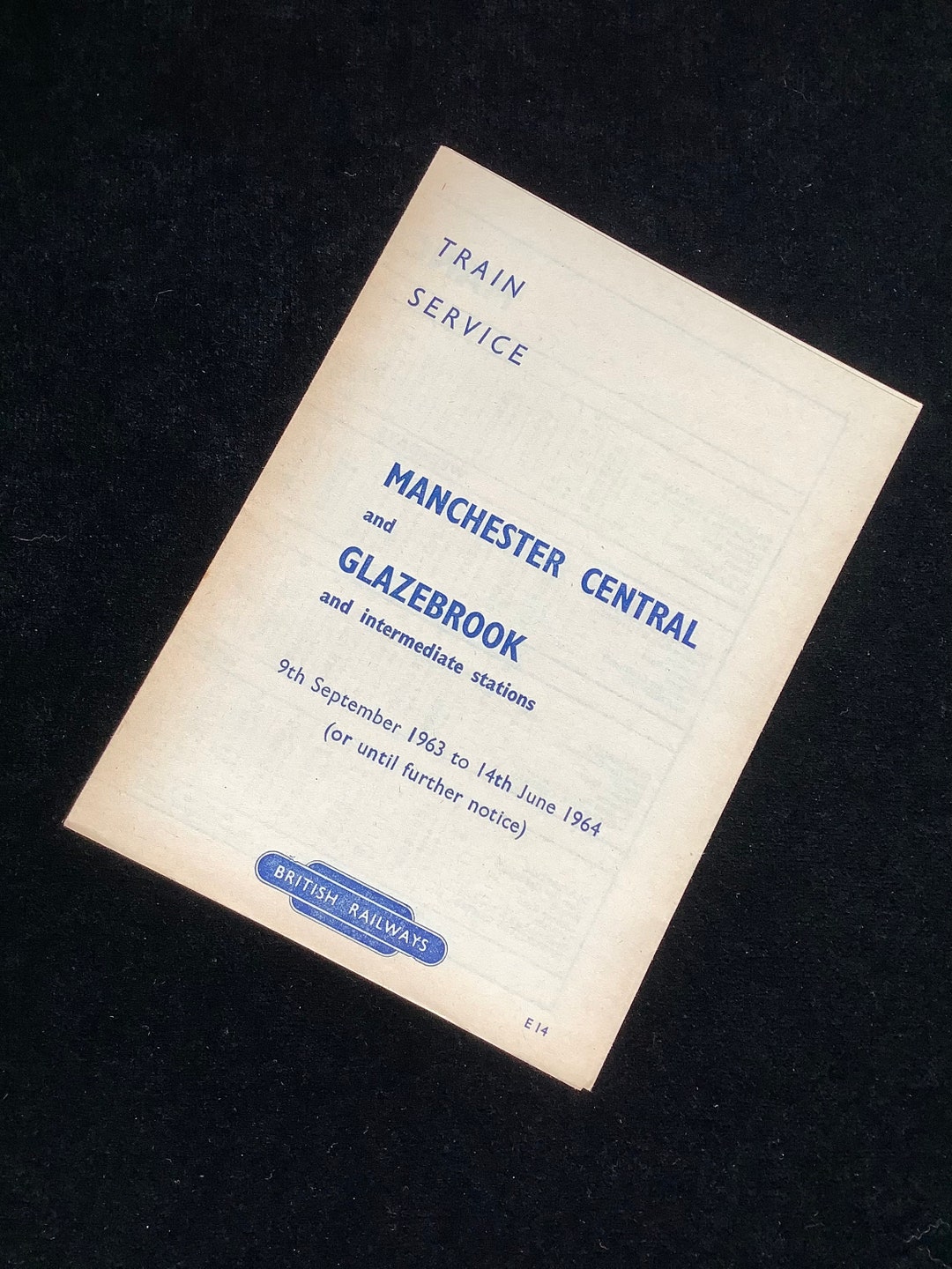 Original British Railways Timetable Leaflet 1963 Manchester Central ...