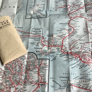 GWR Great Western Railway Original Route Map 1930 Pocket Fold up Map ...