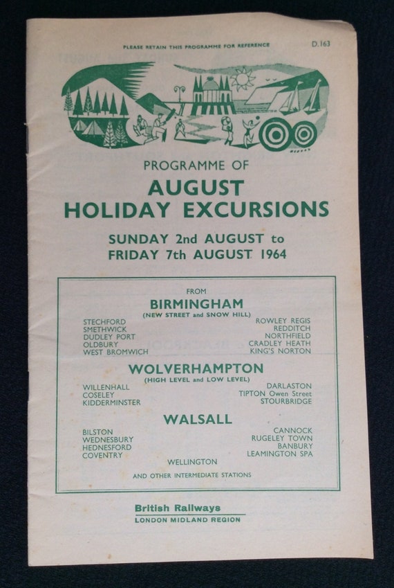 Original British Railways Handbill 1964 Excursions From | Etsy