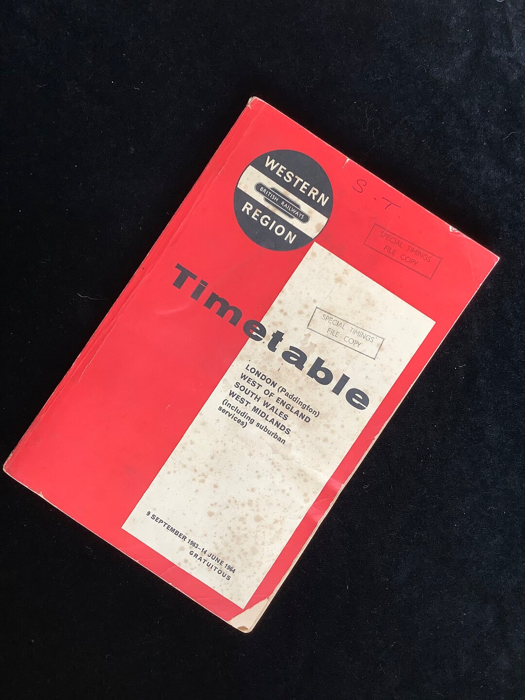 Original British Rail Railway Passenger Timetable Western Region Sept ...