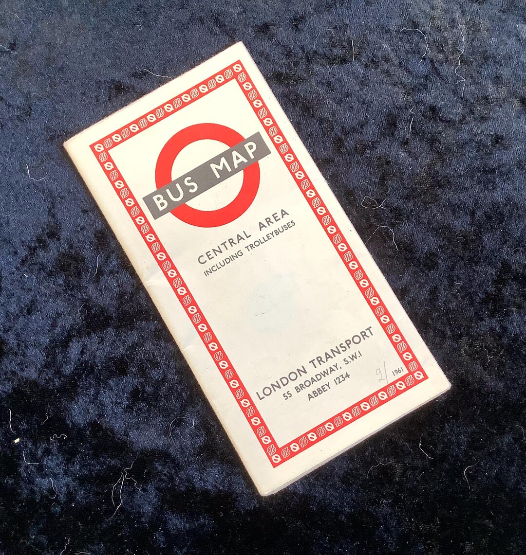 Original London Transport Bus Map Central Area Route Guide & Map 1961 ...