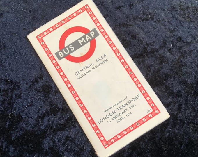 Original London Transport Bus Map Central Area Route Guide & Map 1954 ...