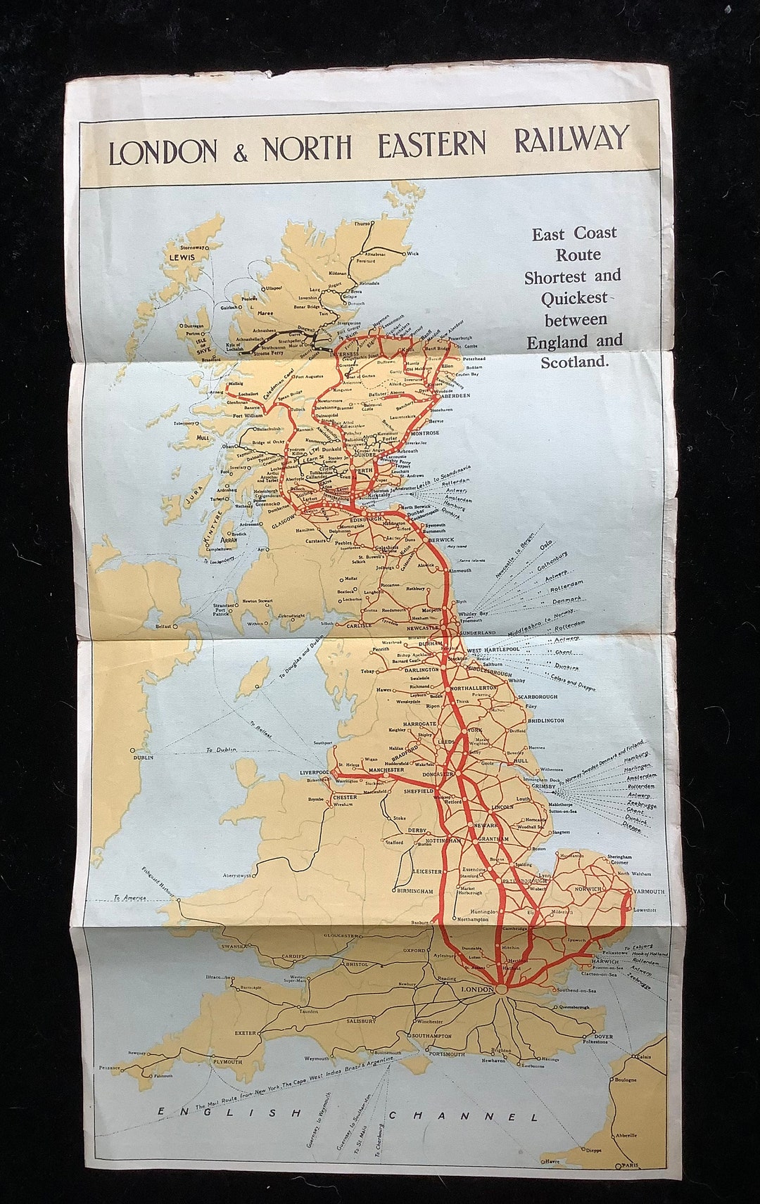 LNER London North Eastern Railway Route Diagram Original Map 1930s - Etsy