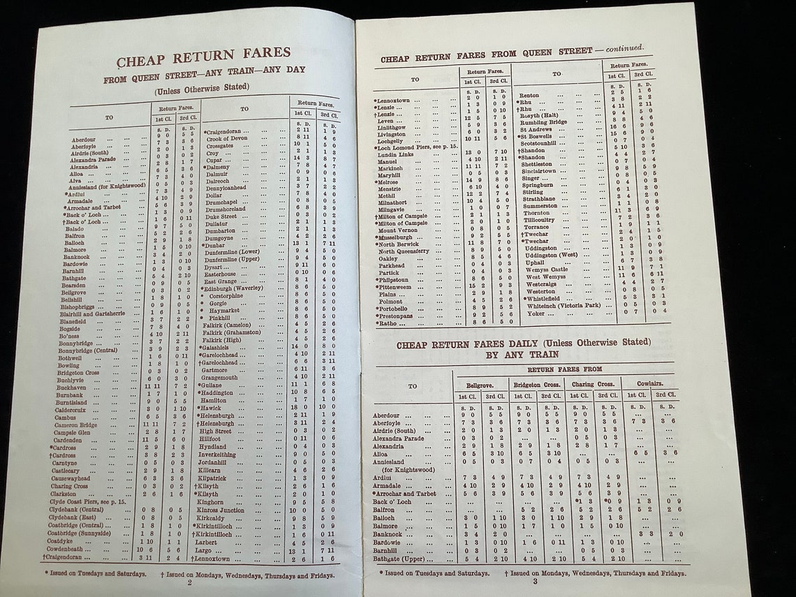 Original LNER Railway Publicity Leaflet 1932 Cheap Fares From - Etsy