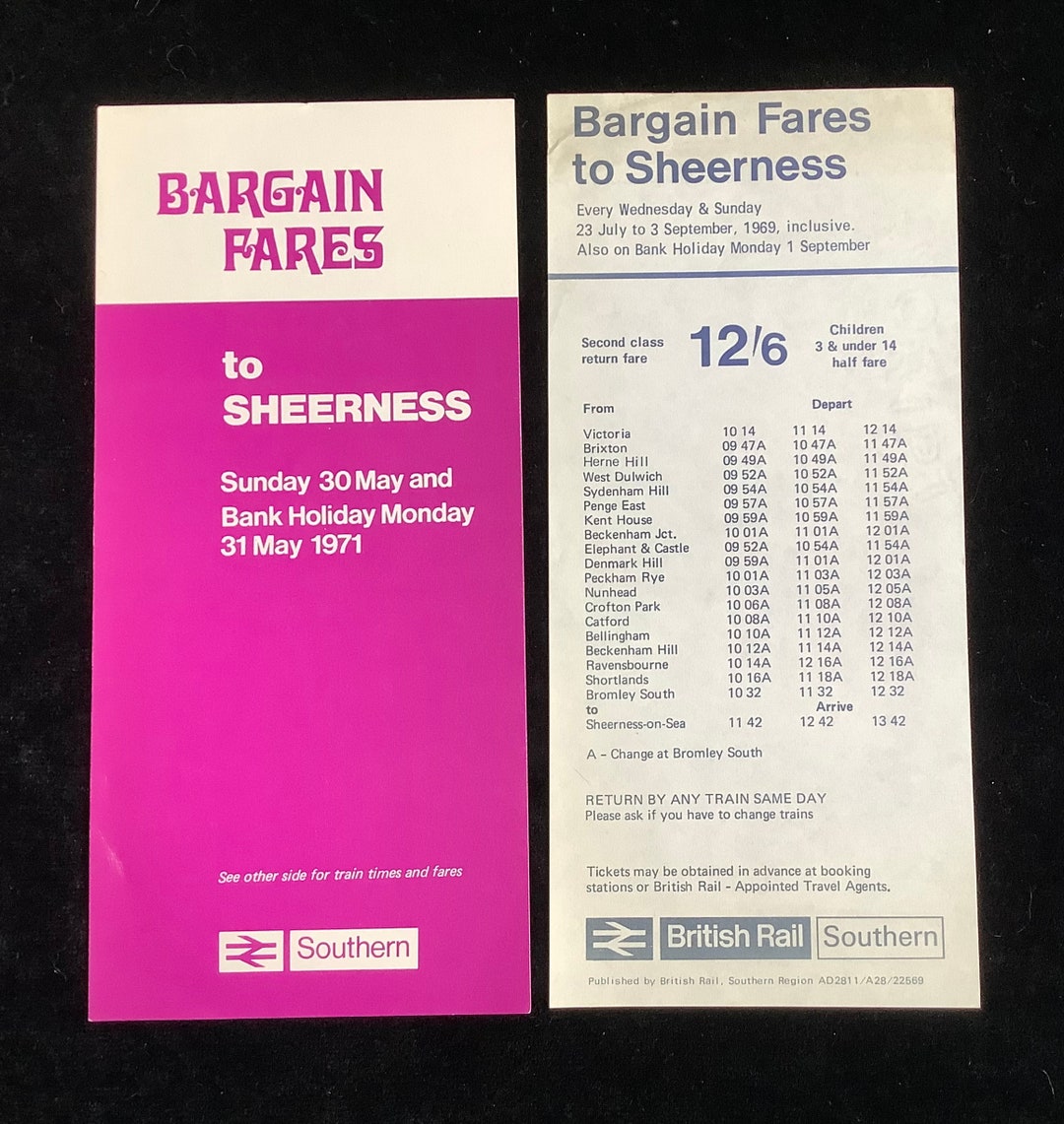 BR Railway Publicity Leaflets Lot 1960s 70s - Southern Region Fares to ...