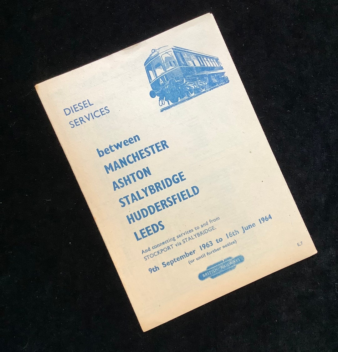 Original British Railways Timetable Leaflet 1963 Manchester Ashton ...