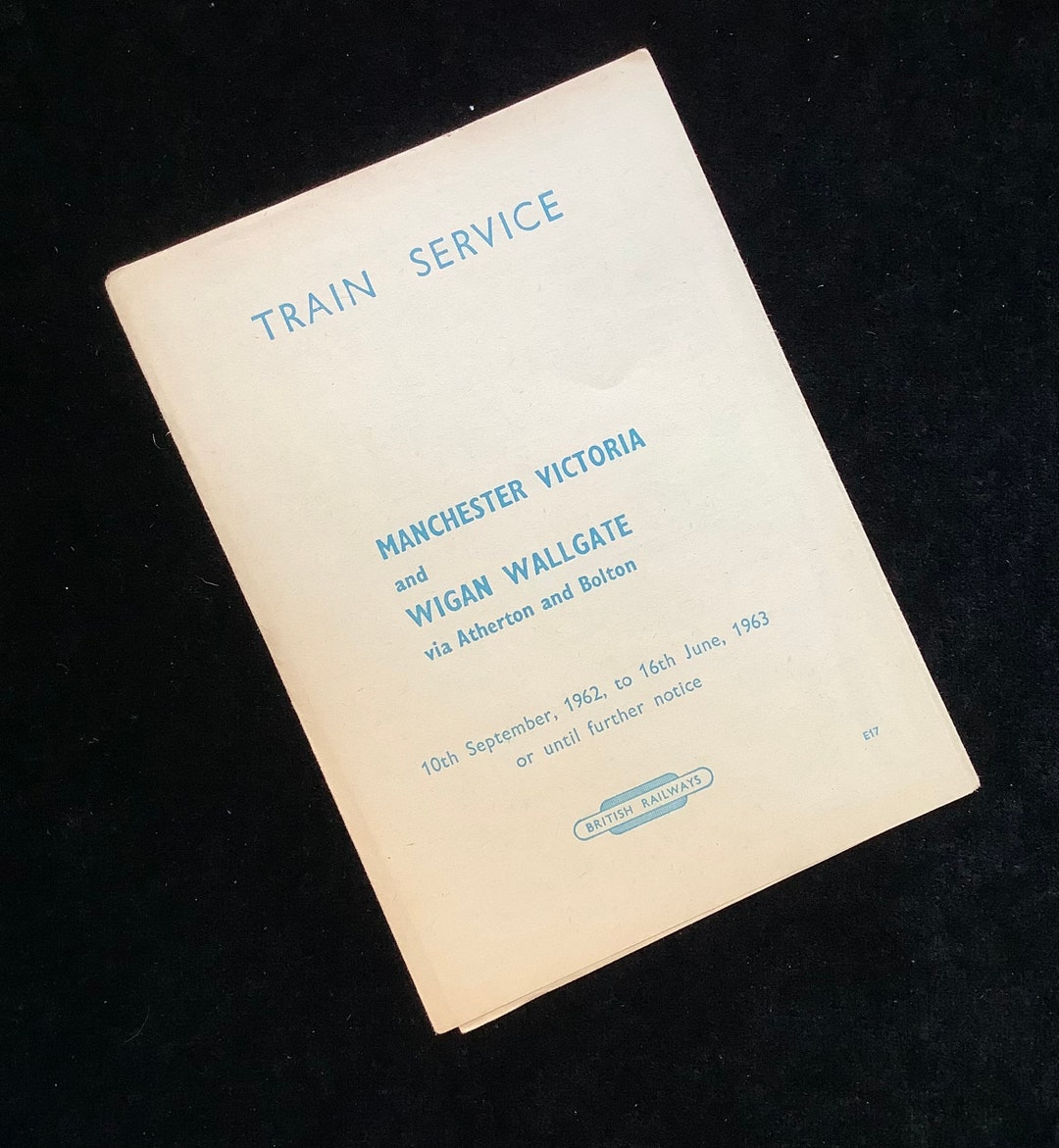 Original British Railways Timetable Leaflet 1962 Manchester Victoria ...