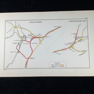 1928 Railway Map Gloucester Cheltenham Spa Junction Diagram Original ...