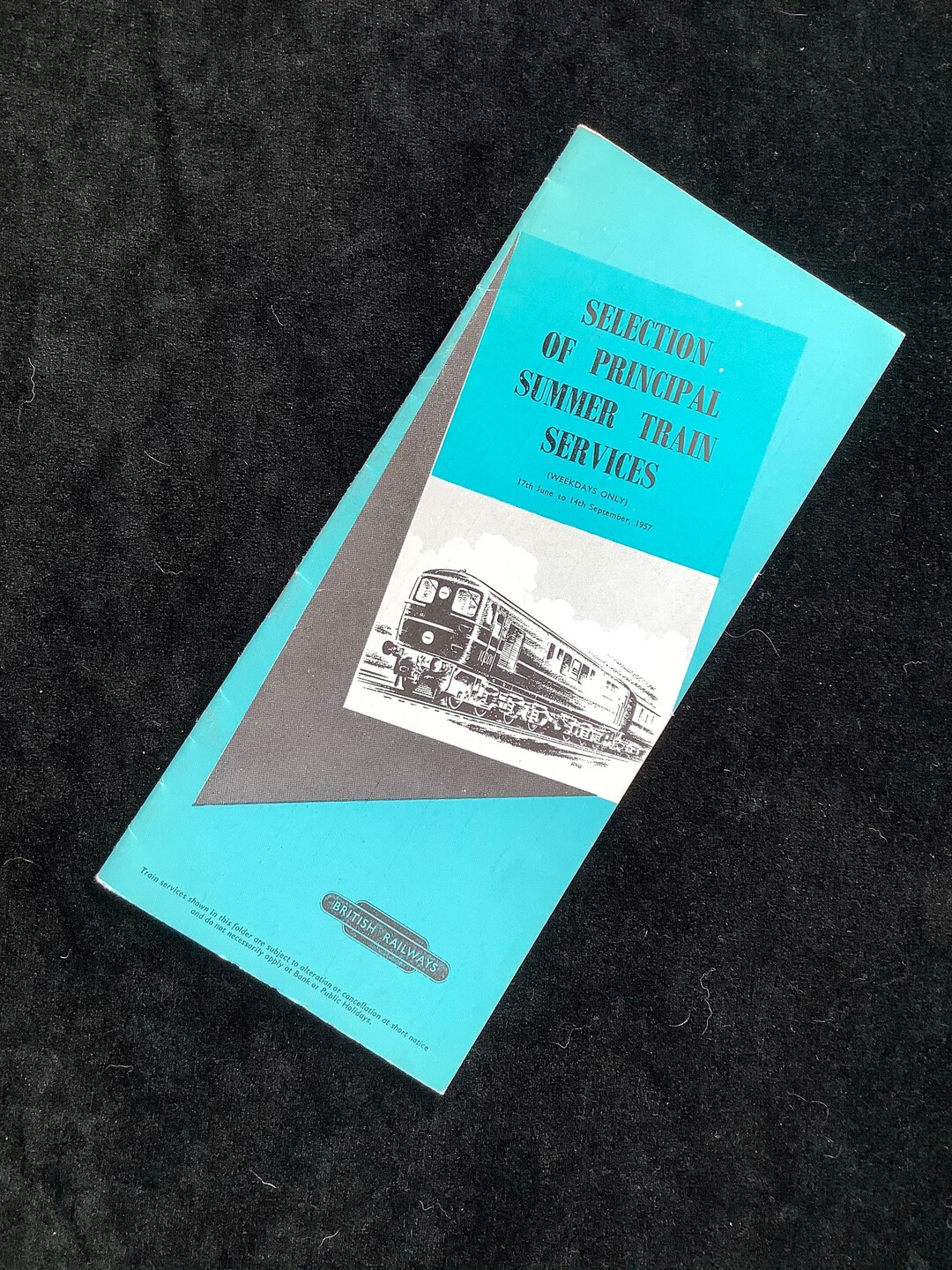 BR Railway Publicity Timetable Leaflet 1957 - Selection of Principal ...