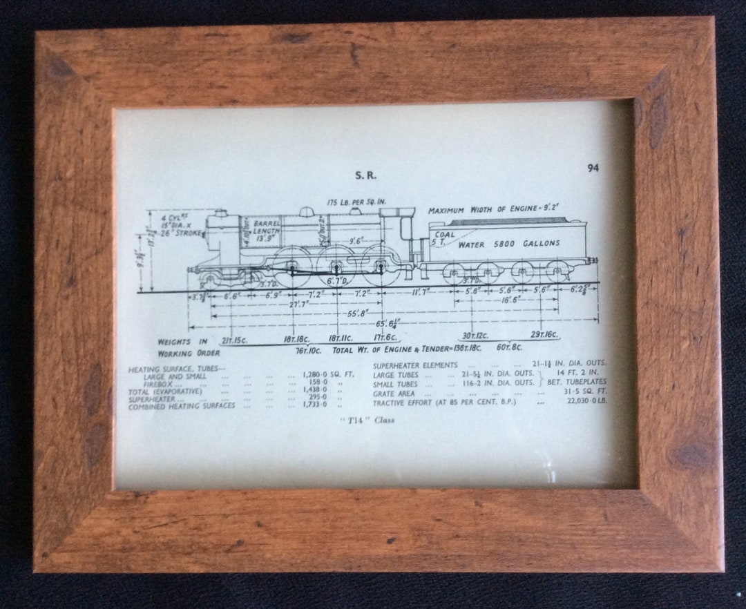 Vintage Railway SR T14 Class Locomotive Picture Southern Steam Loco ...