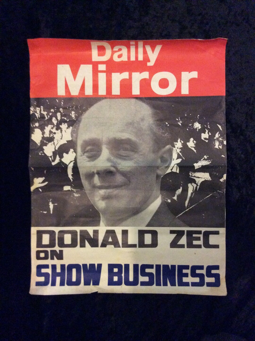 Original 1960s Daily Mirror Advertising Poster Headlines Donald Zec ...