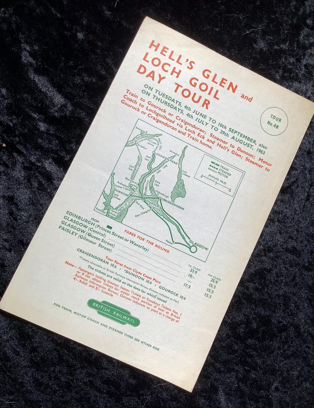 Original British Railways Handbill 1963 Hell’s Glen & Loch Gail Day ...