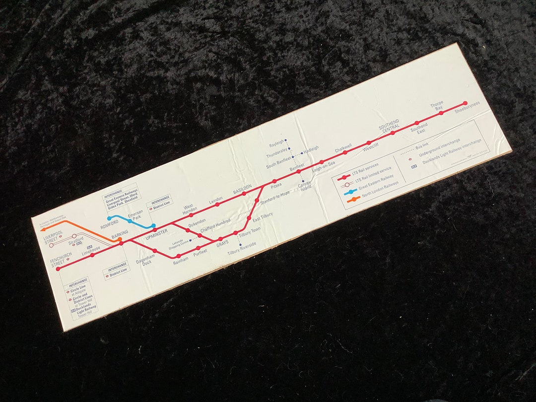 1996 Original British Railway Carriage Route Network Map Passenger ...