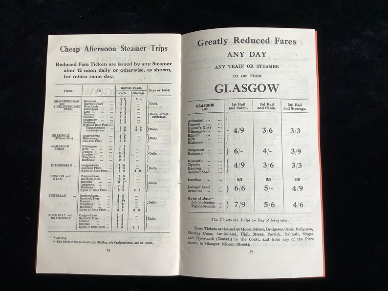 Original 1932 LNER Timetable Guide Book - Clyde Coast via Craigendoran ...