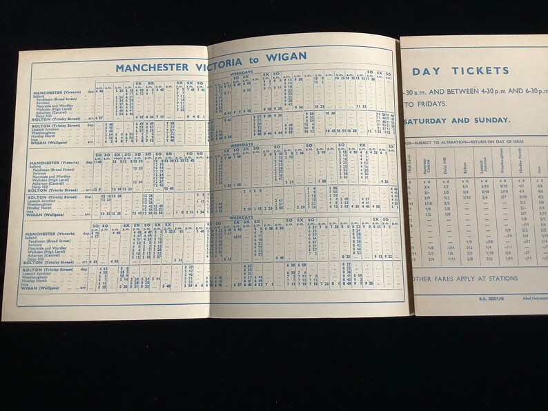 Original British Railways Timetable Leaflet 1963 Manchester - Etsy