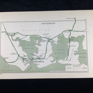 1928 Portsmouth Gosport Railway Map Junction Diagram Original - Etsy