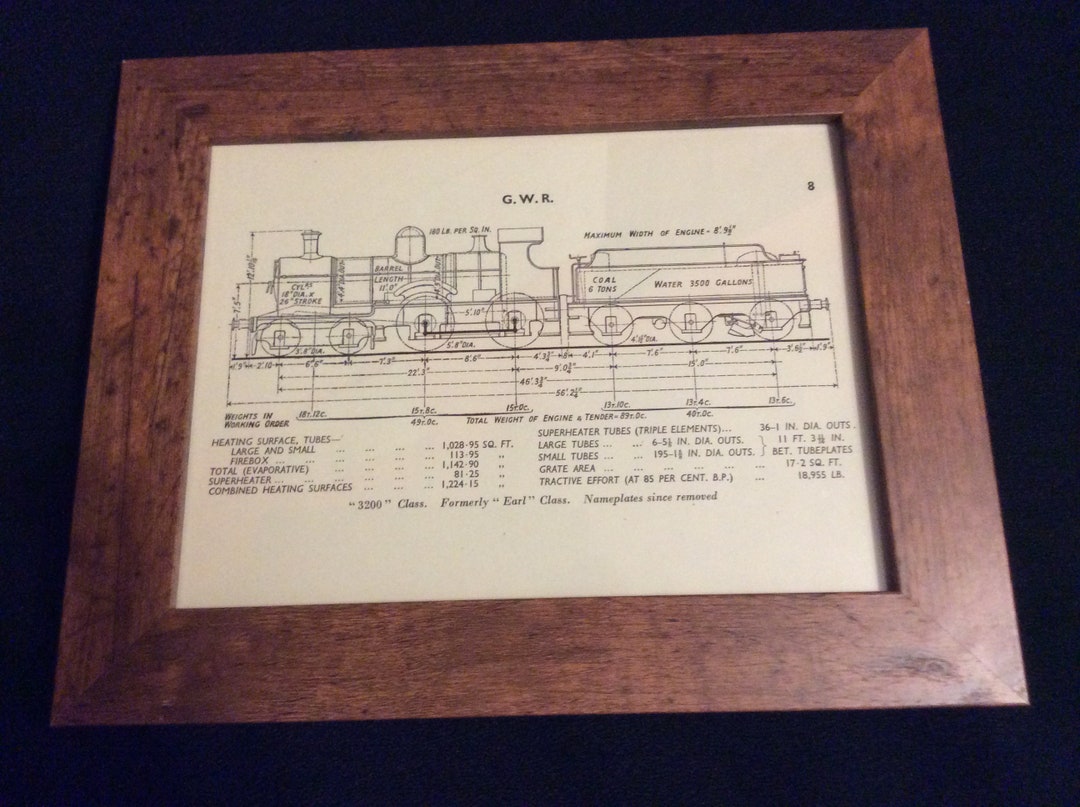 Vintage GWR Railway Earl 3200 Class Locomotive Picture Steam - Etsy