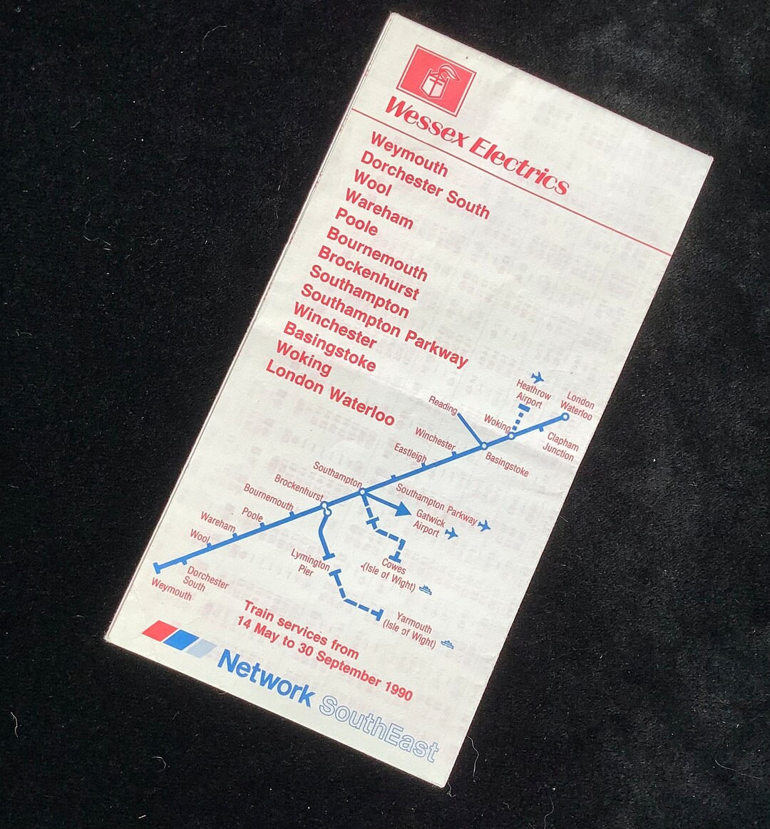 Original British Railways Southern Timetable Leaflet 1990 Wessex ...