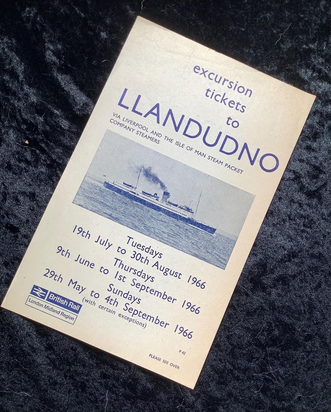 Original British Railways Handbill 1966 Llandudno via Liverpool & Isle ...