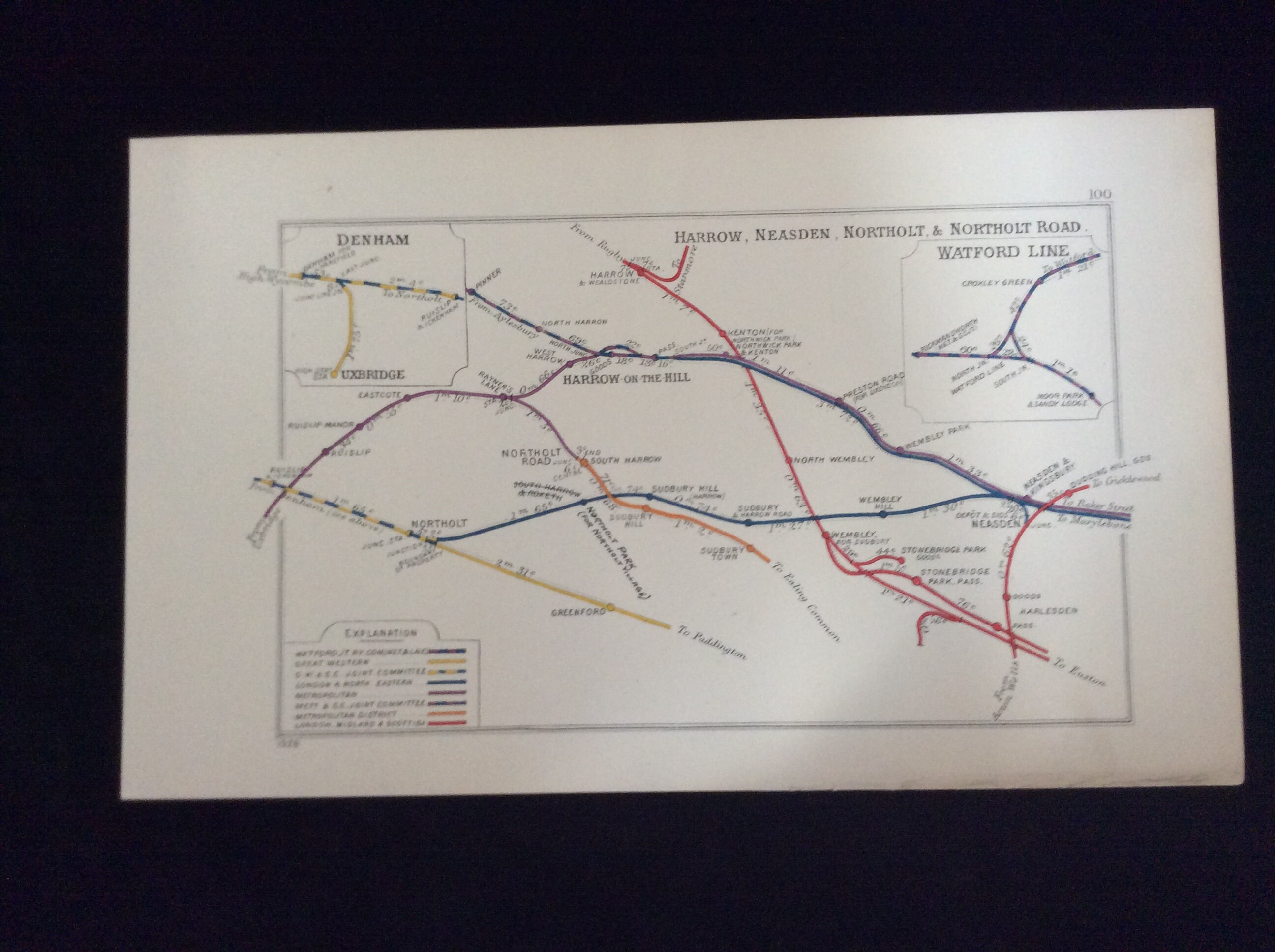 Collectibles 1913 Railway Map Halifax Bradford Shipley KeighleyJunction ...