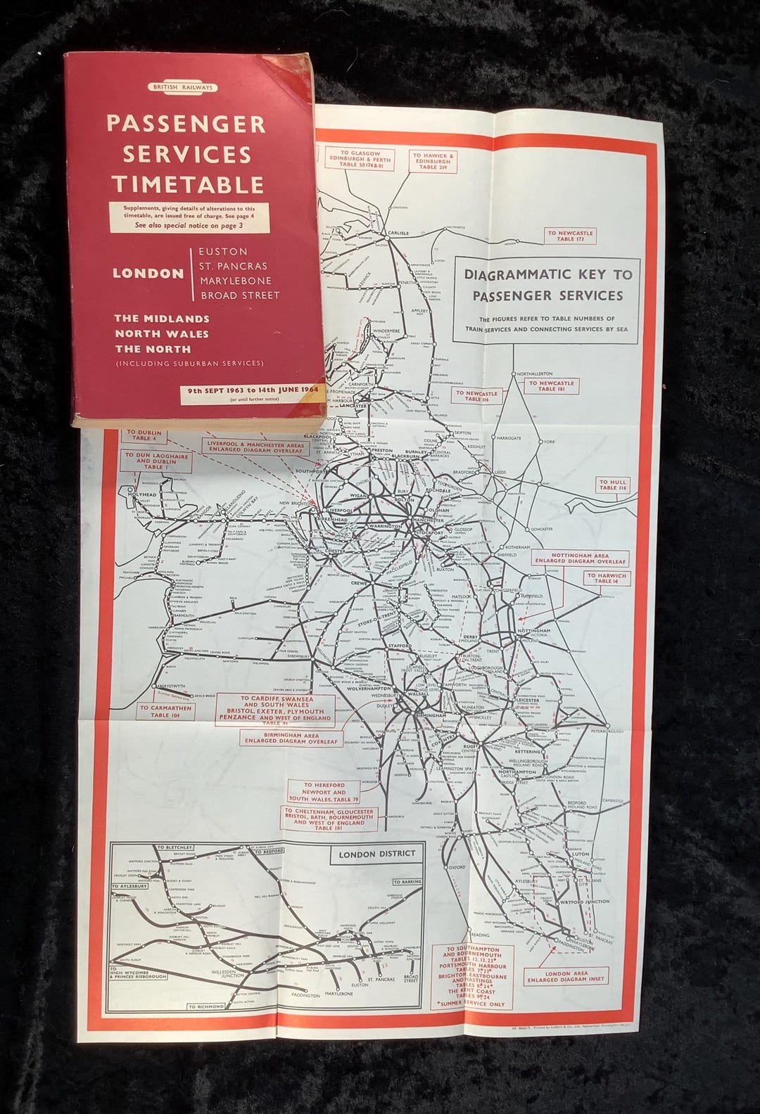 Original British Rail Railway Passenger Timetable London Midland Region ...
