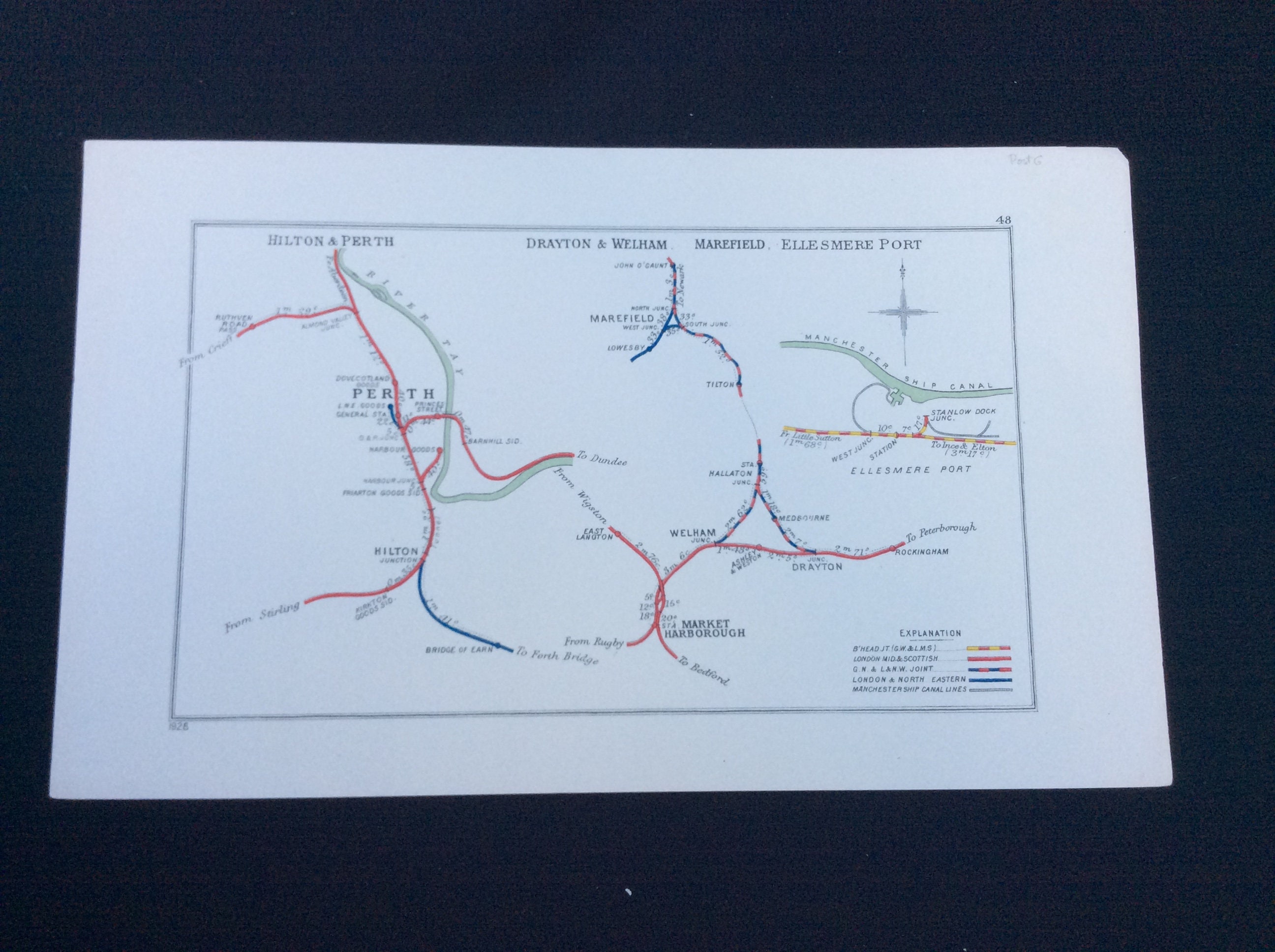 Art & Collectibles Memorabilia 1928 Railway Map Perth Hilton Drayton ...