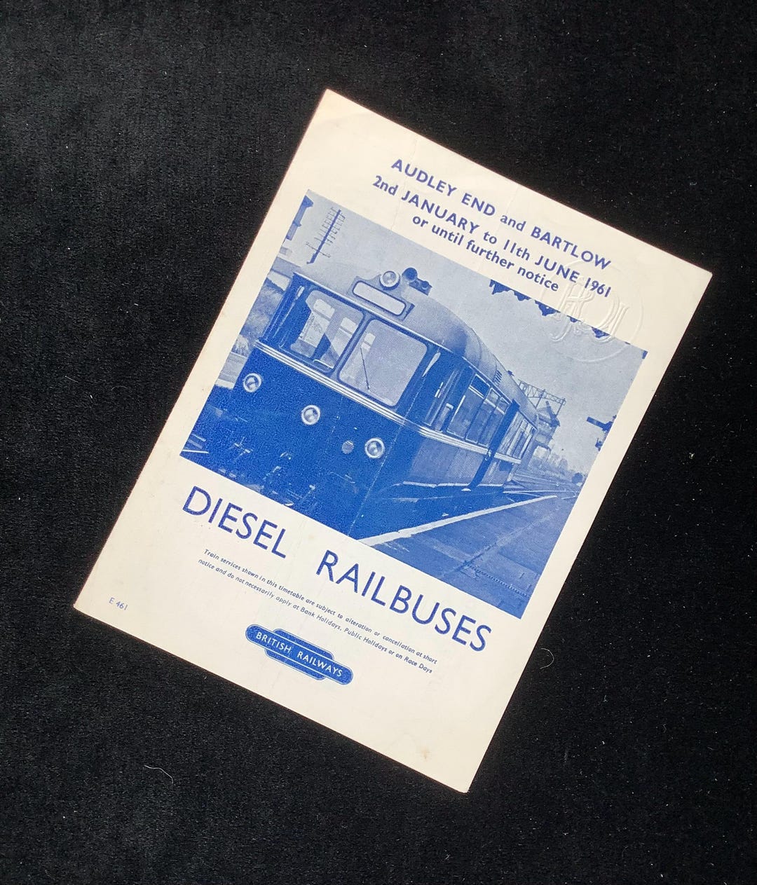 Original British Railways Timetable 1961 Diesel Railbuses Audley End ...